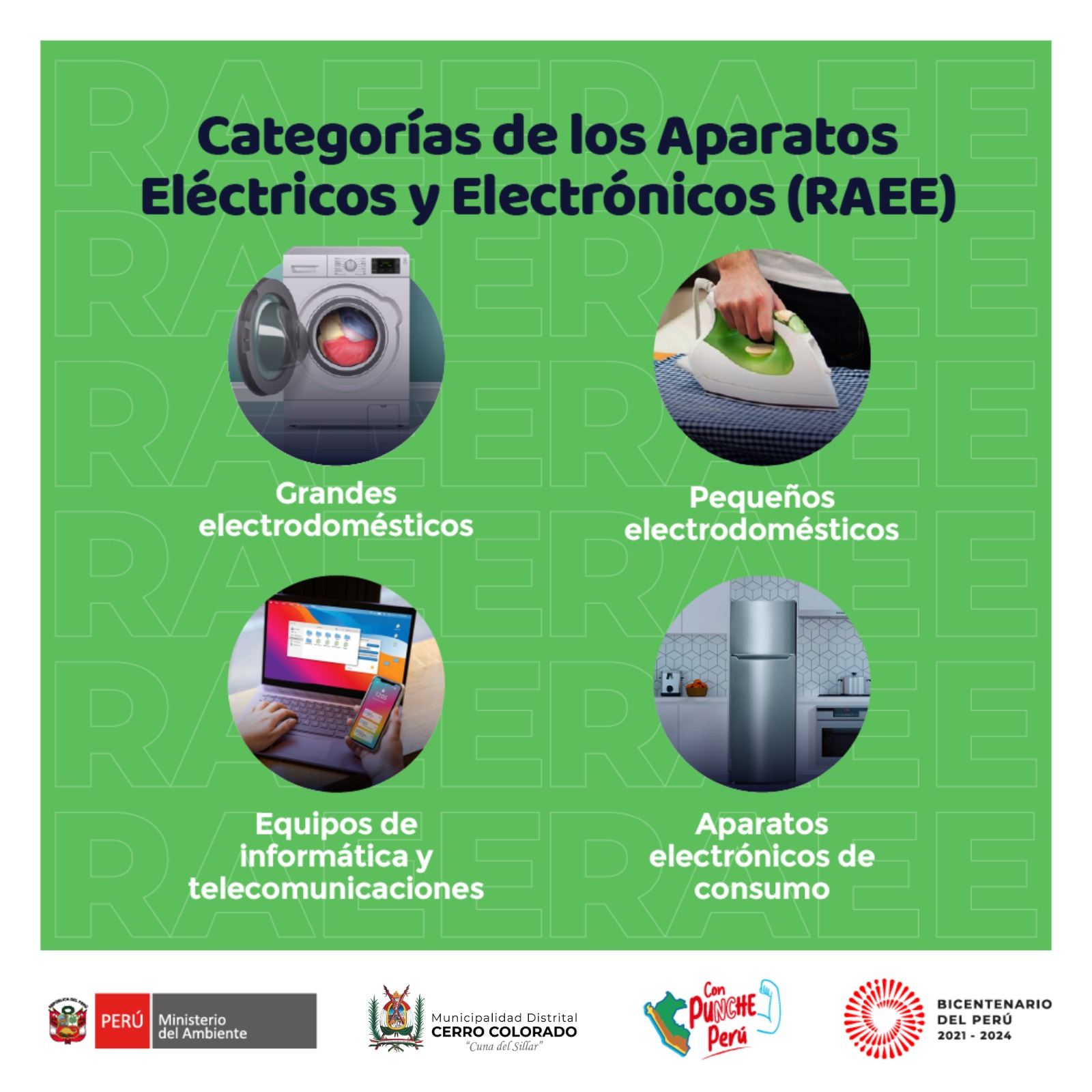 CONOZCAMOS LAS 11 CATEGORÍAS DE RAEE | MUNICIPALIDAD DISTRITAL DE CERRO ...